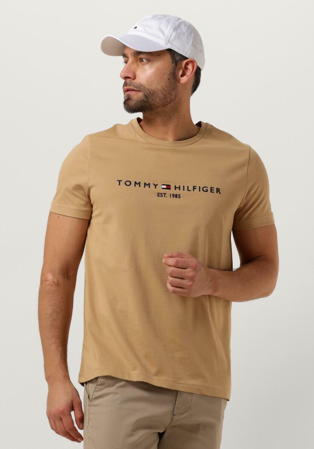 khaki tommy hilfiger t shirt tommy logo tee