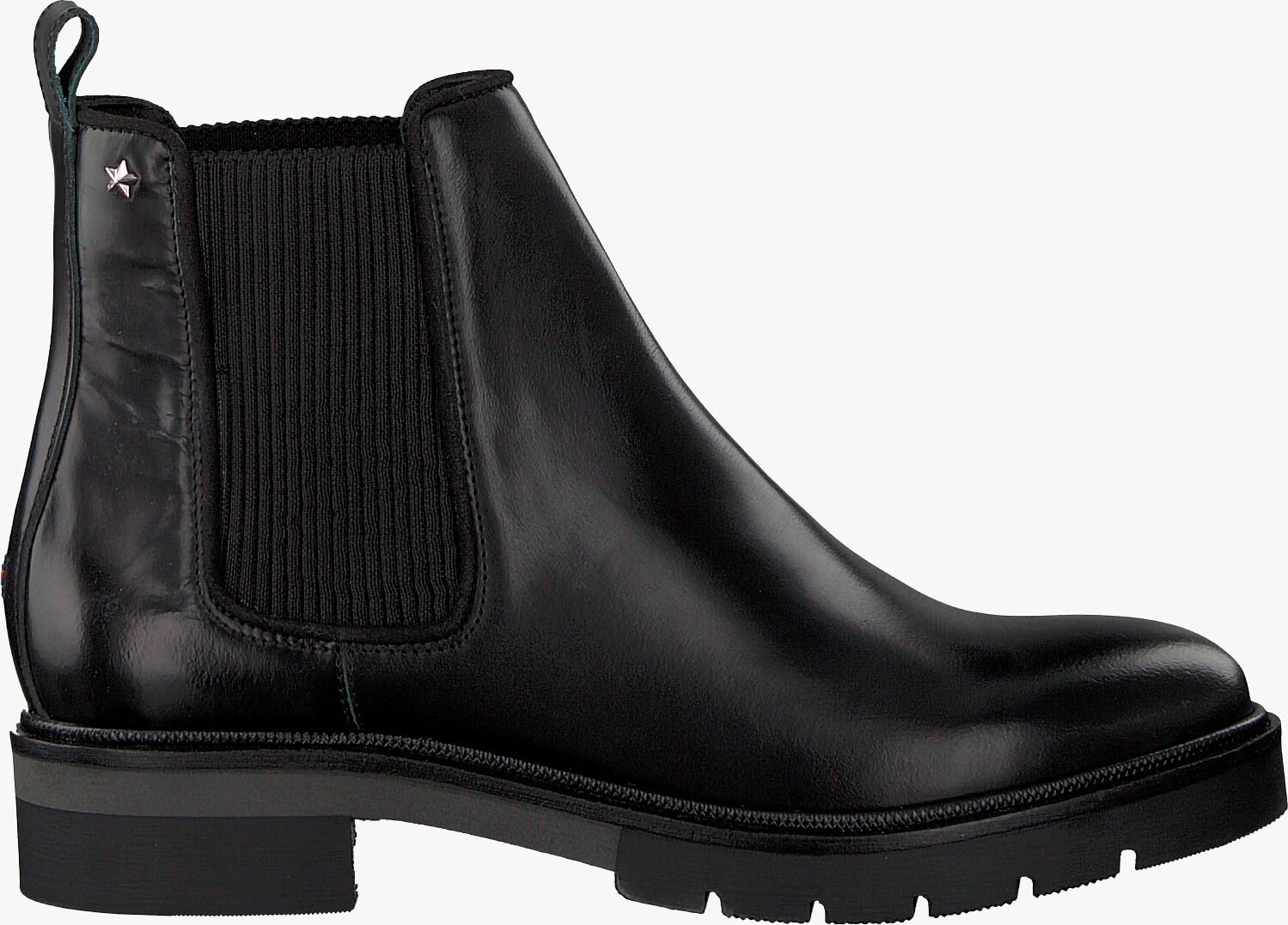 Schwarze TOMMY HILFIGER Chelsea Boots METALLIC LEATHER CHELSEA BOOT | Omoda
