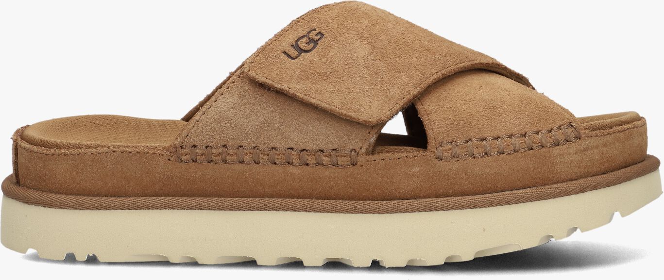 Cognacfarbene UGG Pantolette W GOLDENSTAR CROSS SLIDE | Omoda