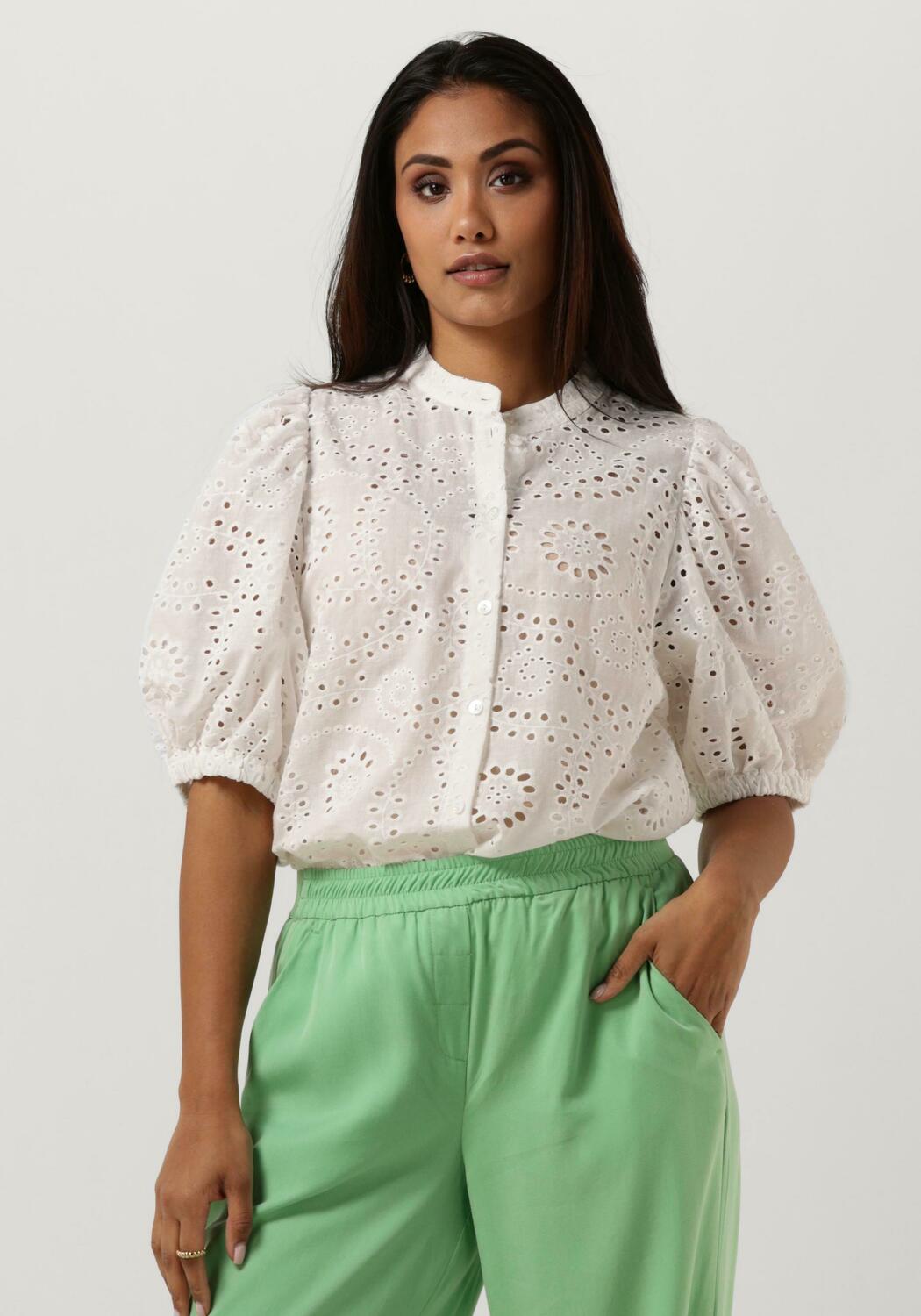 Weiße SUMMUM Bluse BLOUSE CHIFFLY EMBROIDERY | Omoda