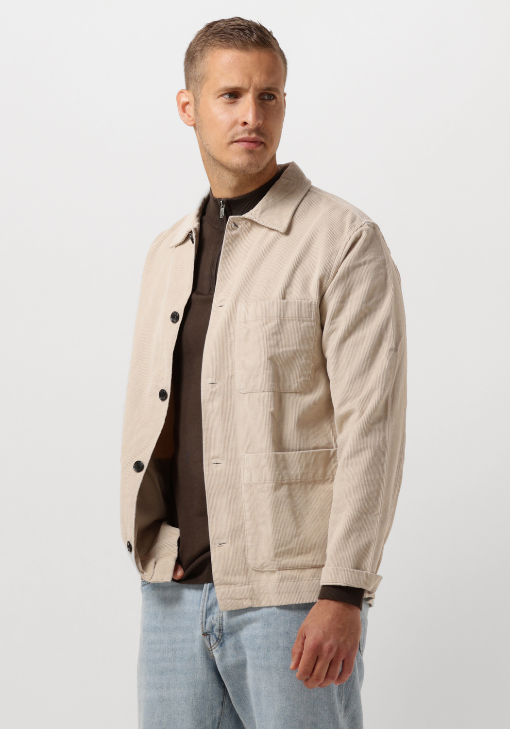 Beige SELECTED HOMME Overshirt SLHLOOSEMASON-FLANNEL OVERSHIRT W NOOS ...