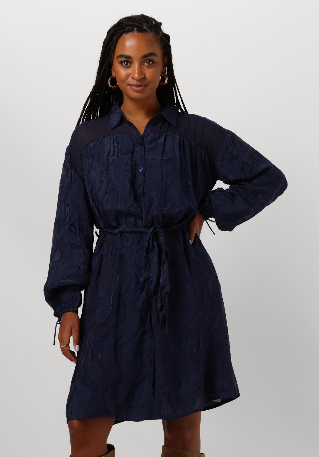 Blaue POM AMSTERDAM Minikleid JACQUARD MIDNIGHT BLUE | Omoda