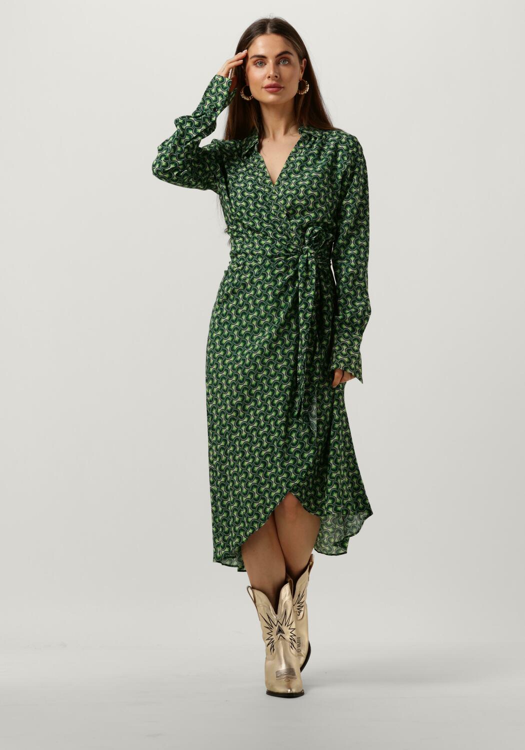 Grüne COLOURFUL REBEL Midikleid LEA GRAPHIC WRAP MIDI DRESS | Omoda