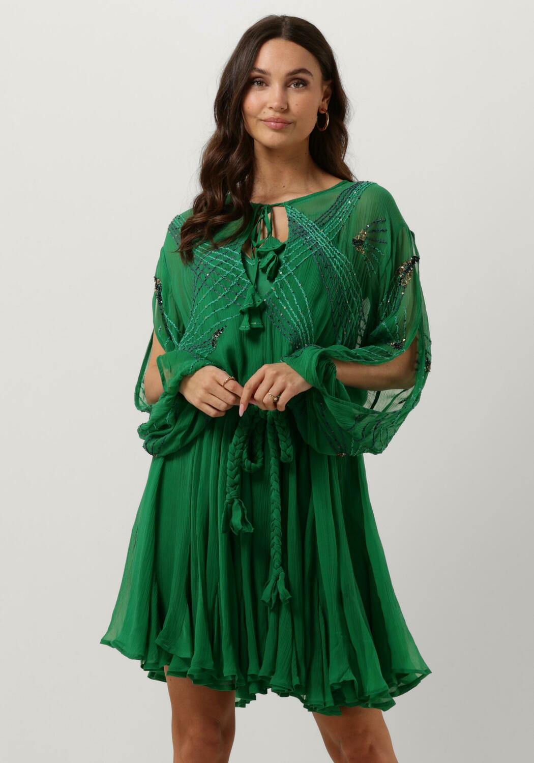 Grüne MES DEMOISELLES Minikleid DRESS ANNA | Omoda