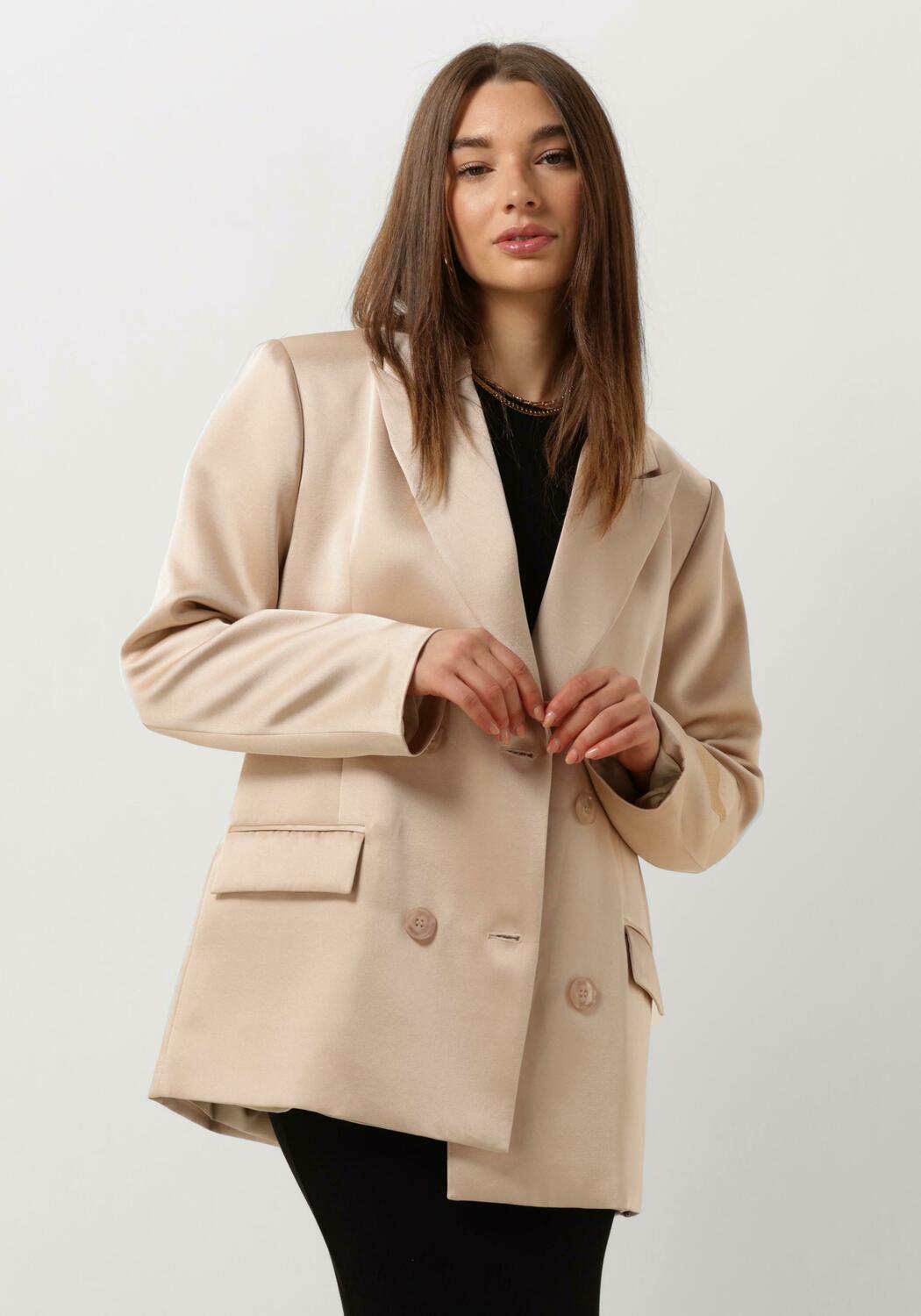 Ecru ALIX THE LABEL Blazer LADIES WOVEN SHINY COAT | Omoda