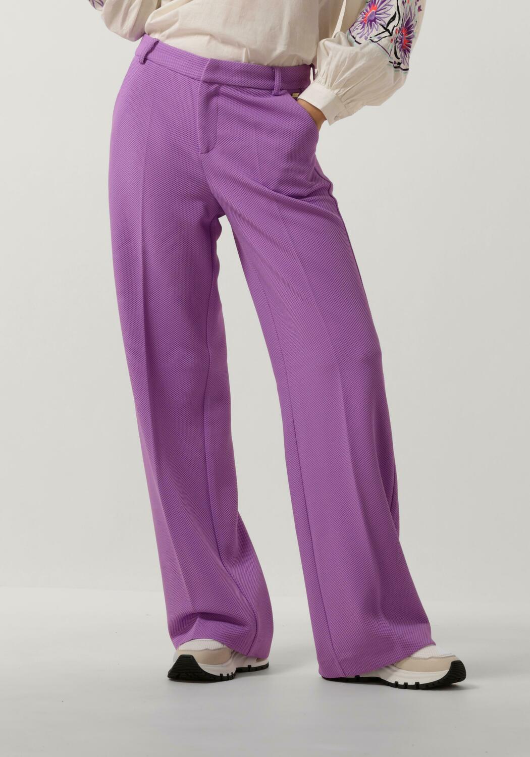 Lila POM AMSTERDAM Weite Hose PIQUE WIDE LEG PURPLE PANTS | Omoda