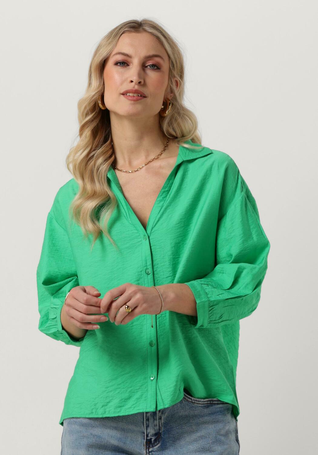 Grüne POM AMSTERDAM Blusen VIOLET LUSH GREEN BLOUSE | Omoda