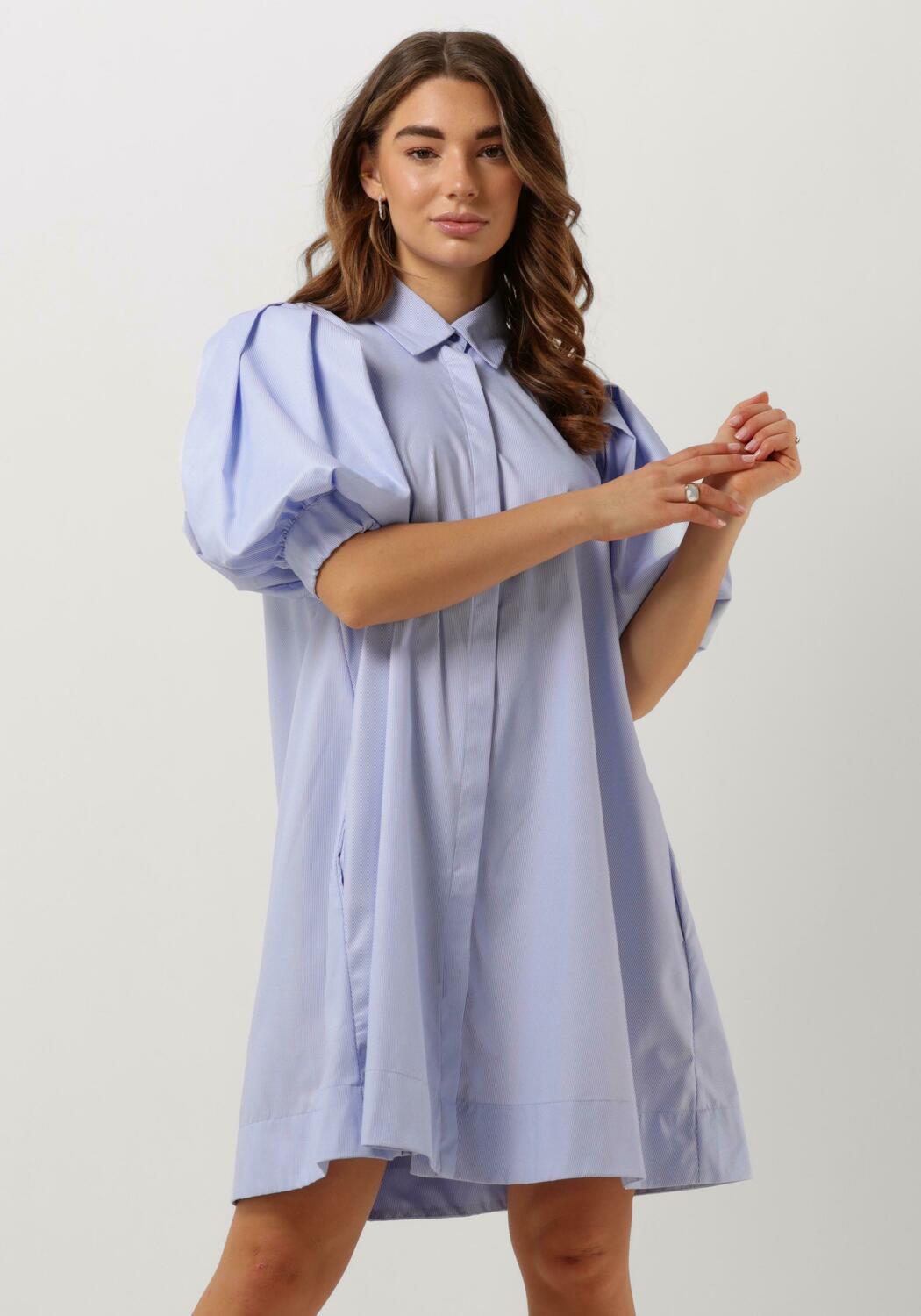 Blau/weiß gestreift EST'SEVEN Minikleid EST’POPLIN DRESS VIN | Omoda