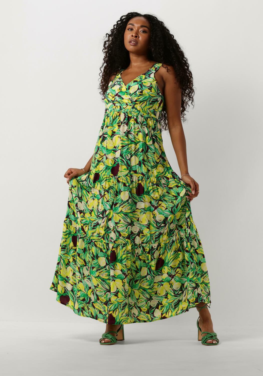 Gelbe POM AMSTERDAM Maxikleid STRAP LEMON TREE DRESS | Omoda