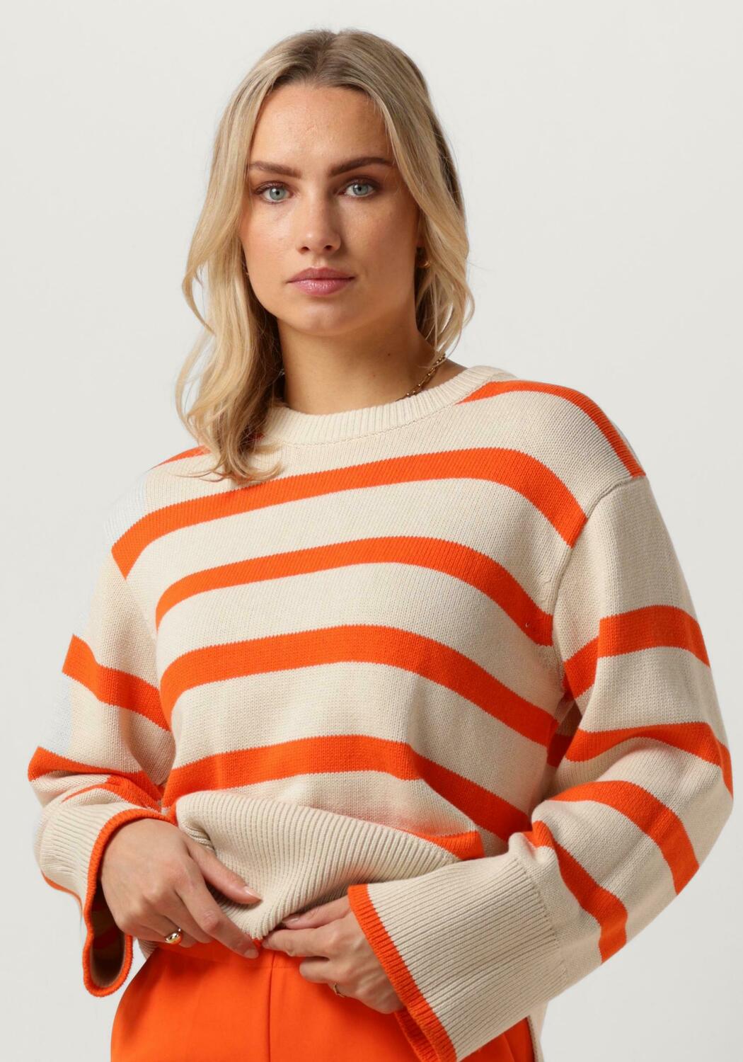 Sand MODSTRÖM Pullover CORBINMD STRIPE O-NECK | Omoda