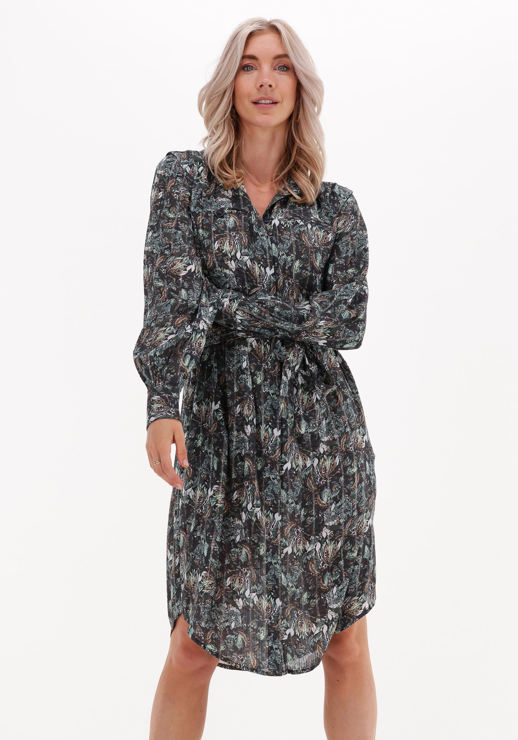 Grüne BRUUNS BAZAAR Midikleid HASSEL FELISA DRESS | Omoda